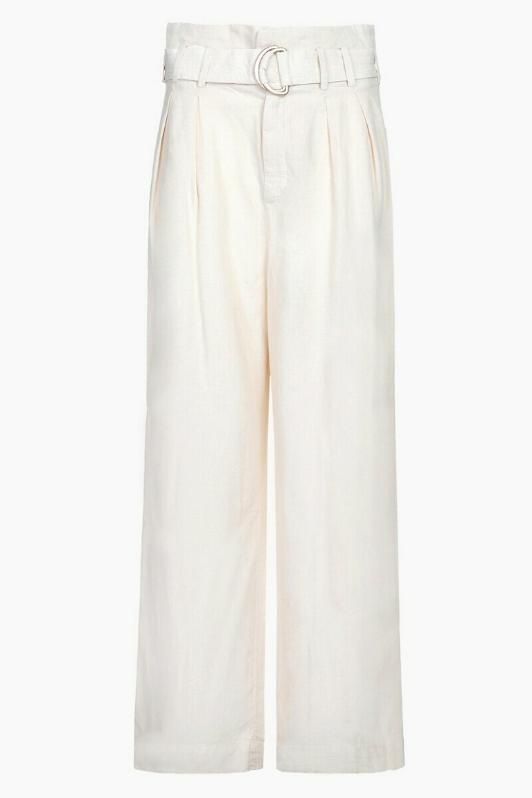 Pantalon large à pinces beige en lin - Futures Tendances | Style